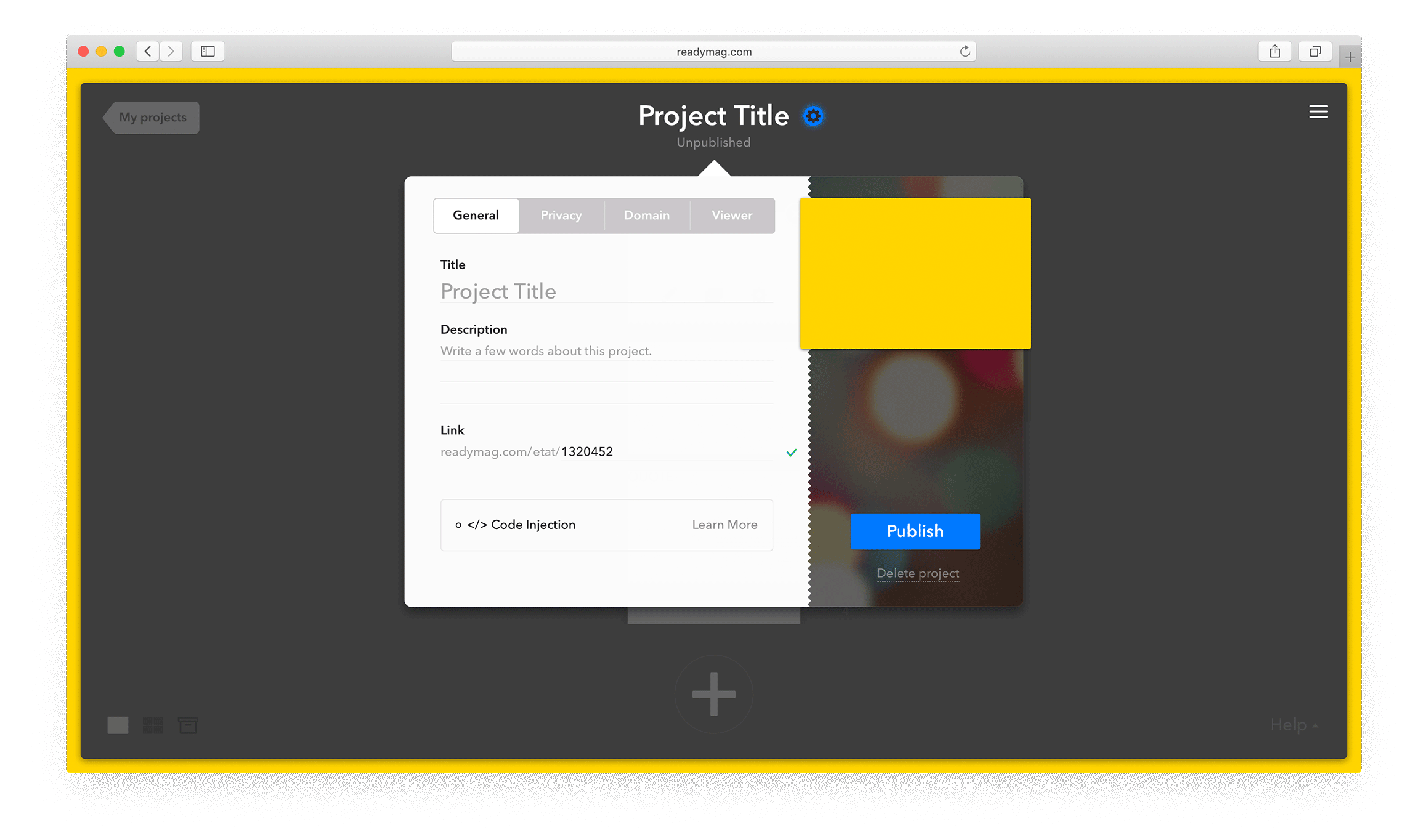 Code Injection Readymag Help