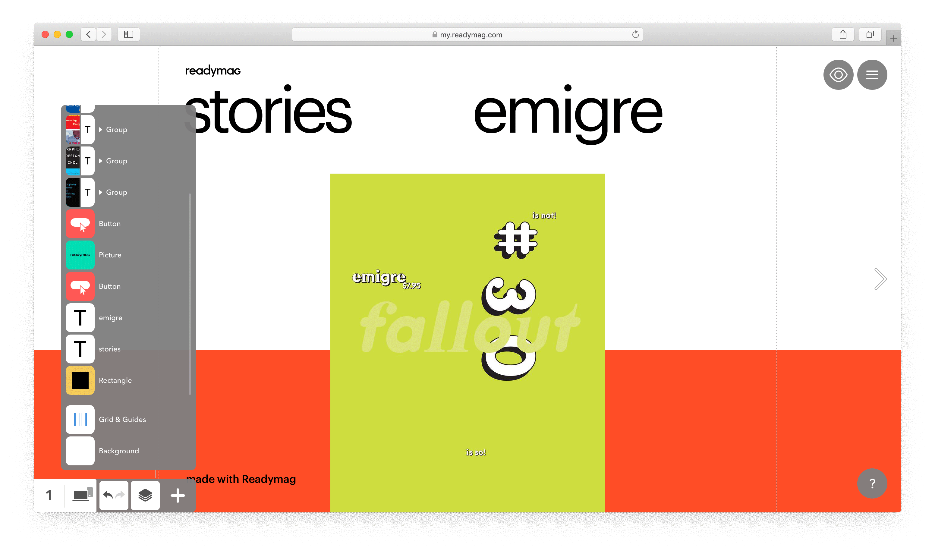 Widgets in different layouts – Readymag Help