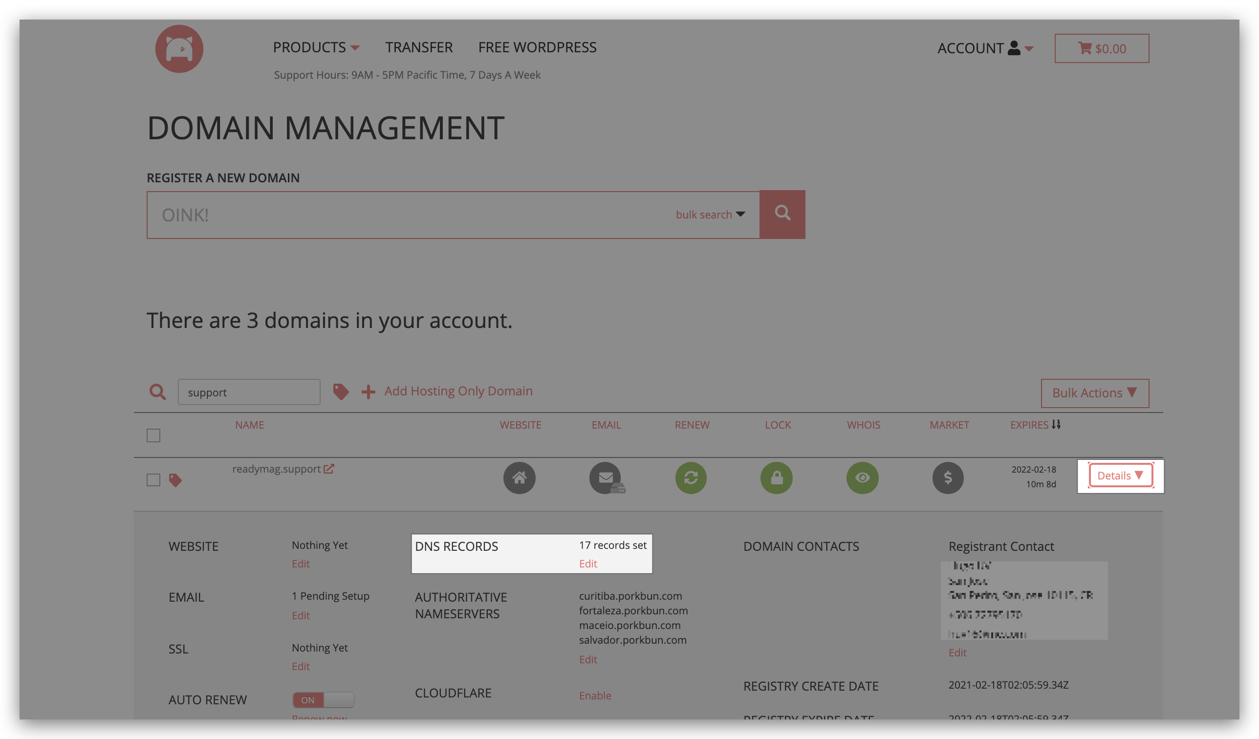 DNS records for popular domain registrars – Readymag Help